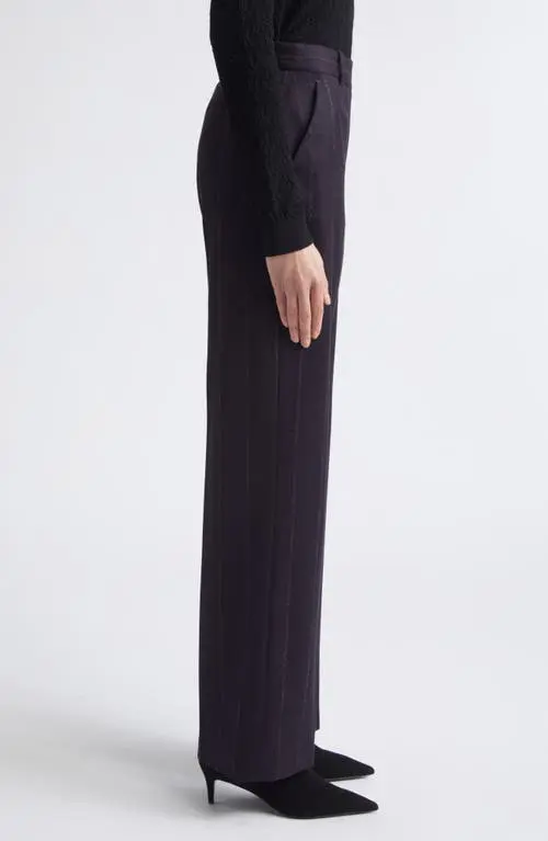 Eleventy Pinstripe Wool Blend Straight Leg Pants