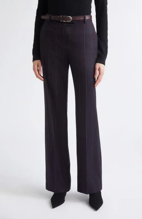 Eleventy Pinstripe Wool Blend Straight Leg Pants