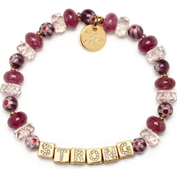 LITTLE WORDS PROJECT Strong Cubic Zirconia Stretch Bracelet - Gold