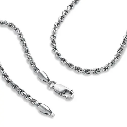 LUVMYJEWELRY Akari Diamond-cut Rope Chain Necklace 925 Silver