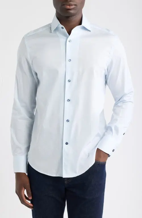 Bugatchi Alvin Shaped Fit Check Button-up Shirt - Sky