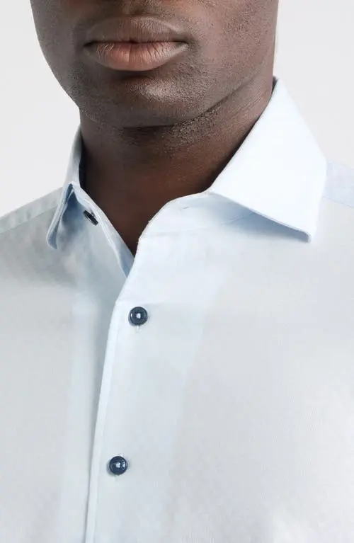 Bugatchi Alvin Shaped Fit Check Button-up Shirt - Sky