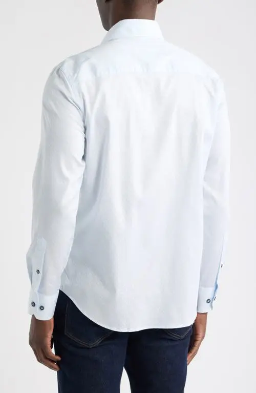Bugatchi Alvin Shaped Fit Check Button-up Shirt - Sky