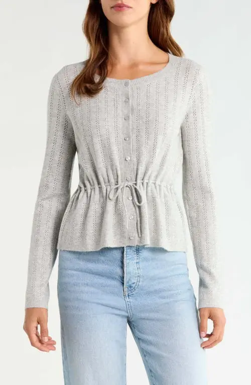 Lucky Brand Cloud Soft Babydoll Cardigan - Light Heather Gray
