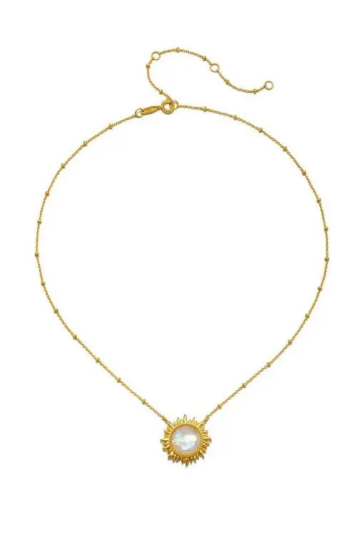 SATYA JEWELRY Sun And Moonstone Pendant Necklace