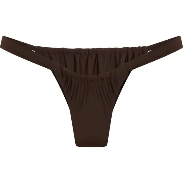 VACAY SWIMWEAR Rhodes Bikini Bottom Polka Dot Print - Chocolate