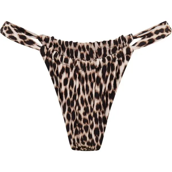 VACAY SWIMWEAR Rhodes Bikini Bottom Polka Dot Print - Leopard