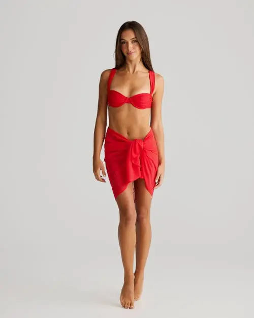 VACAY SWIMWEAR Catalina Sarong - Cincinnati Red