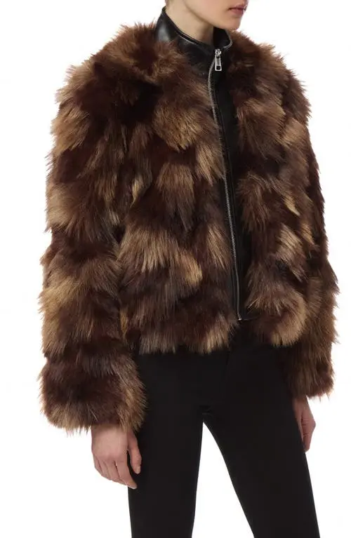 Apparis Lillet Patchwork Faux Fur Bomber Jacket