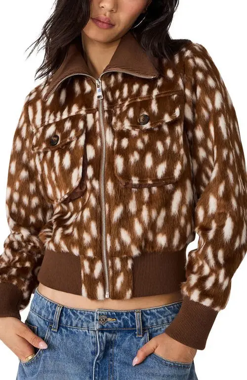 Steve Madden Hunton Faux Fur Bomber Jacket
