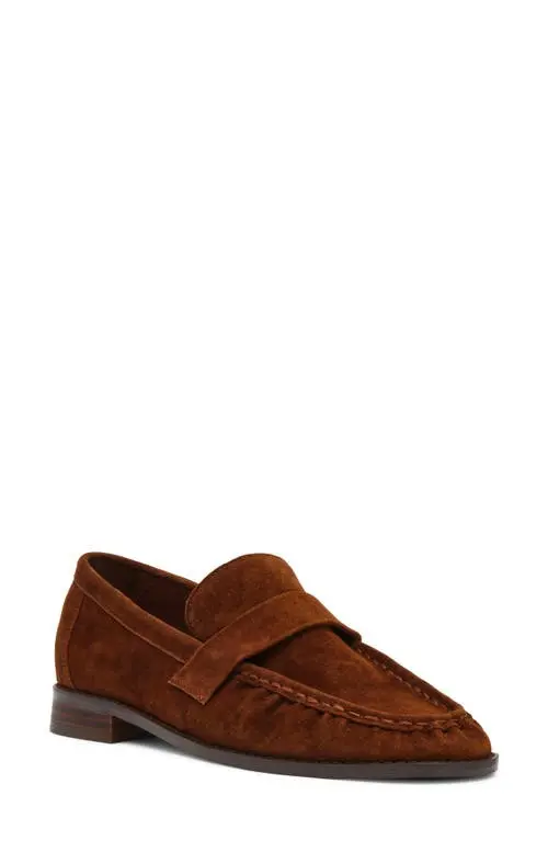 Steve Madden Ronie Leather Loafer - Umber Suede