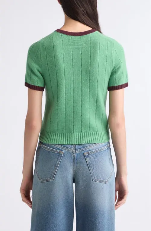 Guest In Residence Ribbed Cashmere Ringer Tee