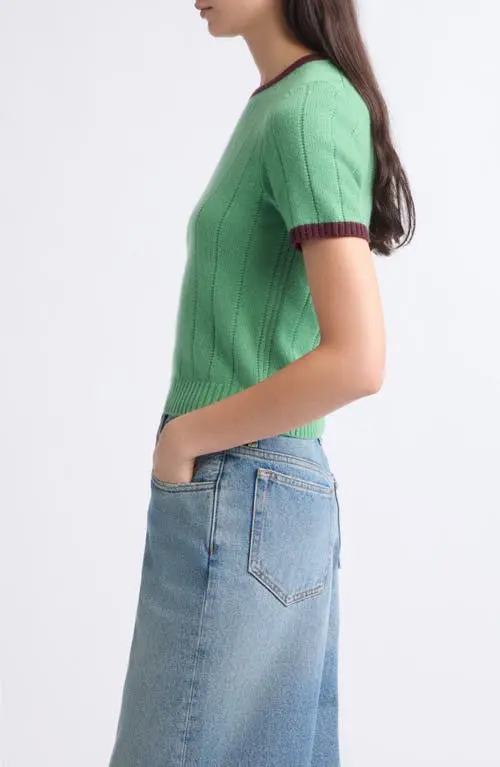 Guest In Residence Ribbed Cashmere Ringer Tee