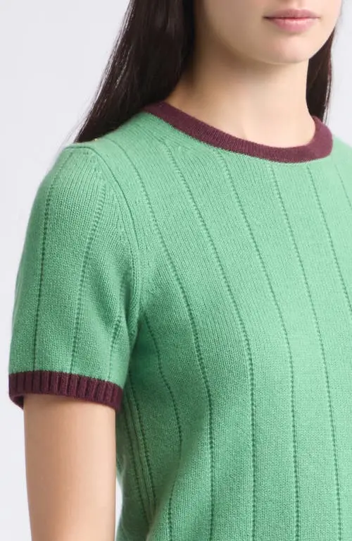 Guest In Residence Ribbed Cashmere Ringer Tee