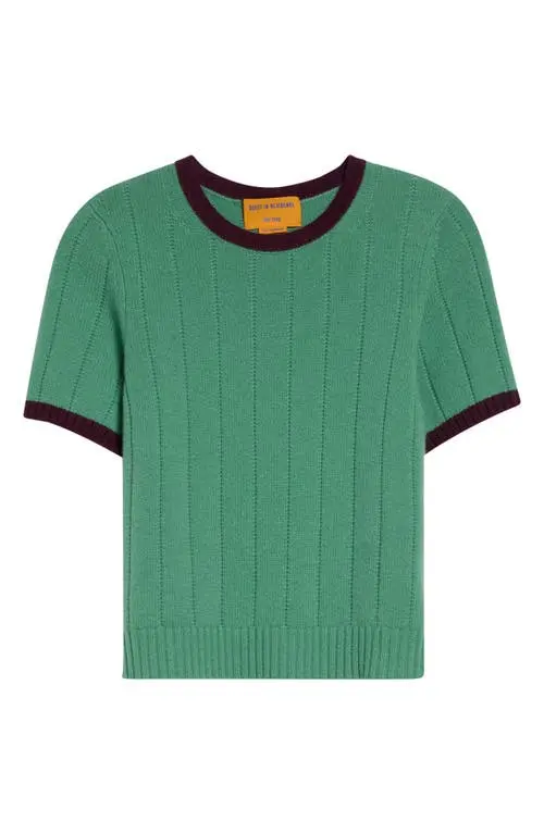 Guest In Residence Ribbed Cashmere Ringer Tee