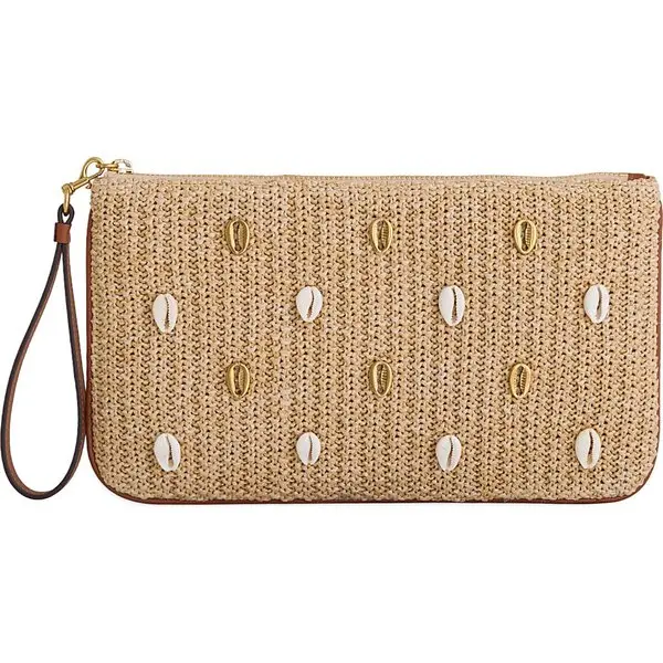 Rebecca Minkoff Ashlee Raffia Wristlet Pouch - Natural