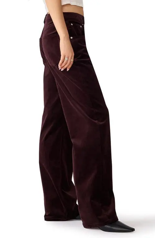 Steve Madden Sydnee Stretch Velvet Wide Leg Pants