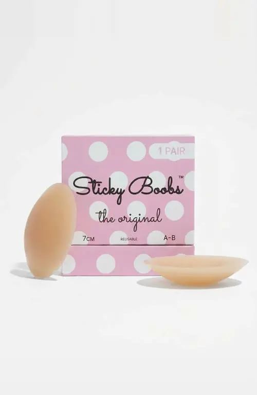 STICKY BOOBS No-show Reusable Adhesive Nipple Covers & Pasties - Tan