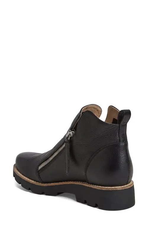DJANGO AND JULIETTE Dottiz Double Zip Lug Boot - Black Leather