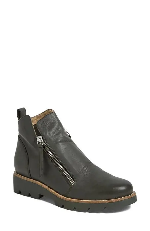 DJANGO AND JULIETTE Dottiz Double Zip Lug Boot - Olive Leather