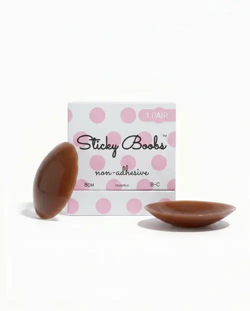 STICKY BOOBS Non-adhesive Nipple Covers - Dark