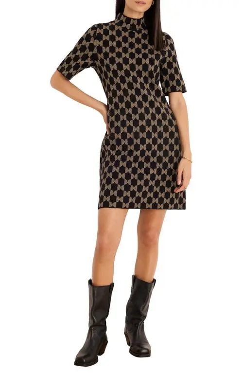 NIC+ZOE Mod Squad Knit Sheath Dress - Black Multi