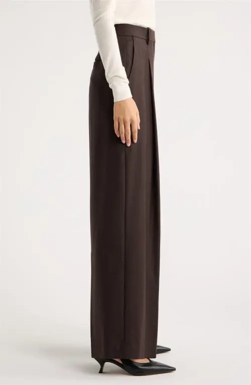 Theory Wide Leg Pleated Virgin Wool Trousers