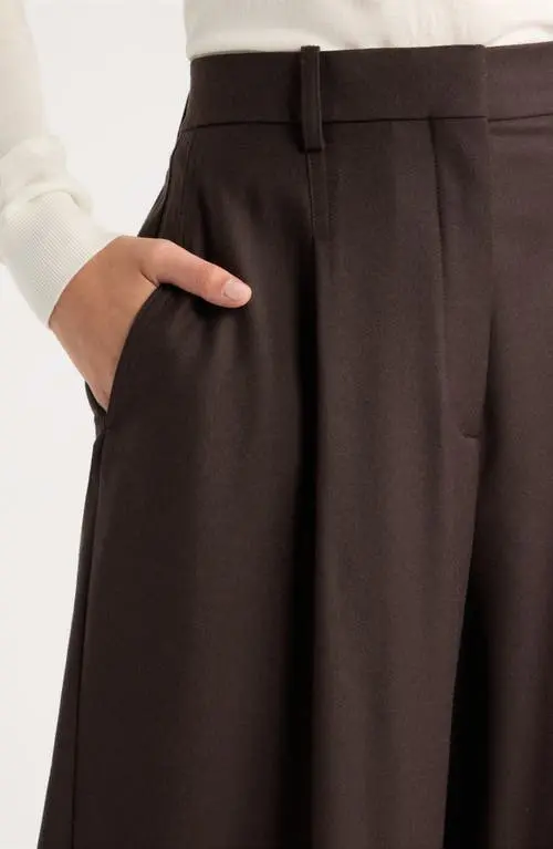 Theory Wide Leg Pleated Virgin Wool Trousers