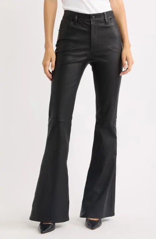 FRAME The Leather Flare Pants - Black