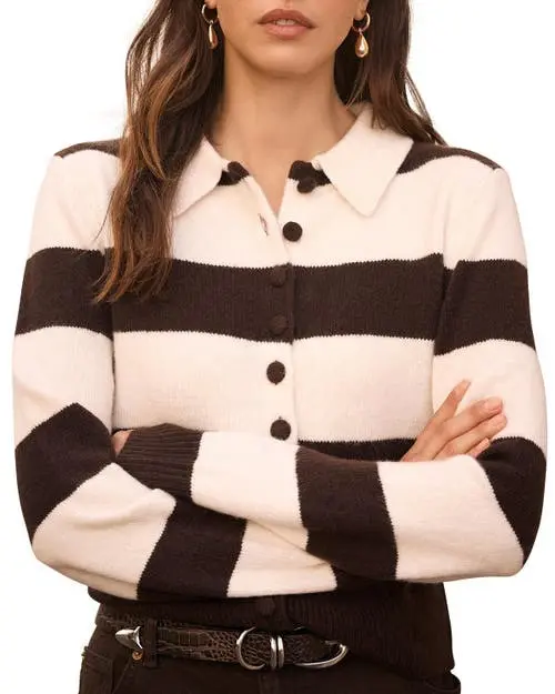 Mint Velvet Striped Knit Cardigan