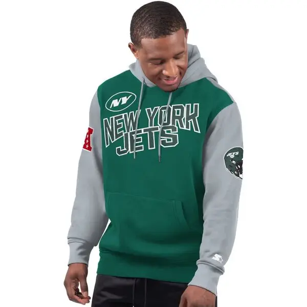 STARTER New York Jets Extreme Pullover Hoodie - Green