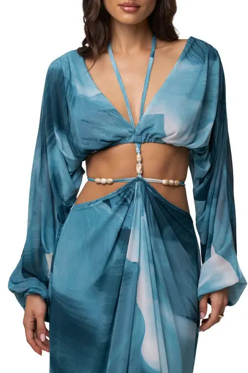 JLUXLABEL Selene Draped Top - Sunset Blue