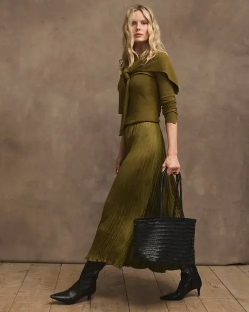 Mint Velvet Crinkle Maxi Skirt