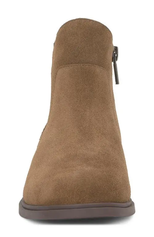 Lucky Brand Haizly Suede Zip Up Ankle Boot - Dkbrown 01