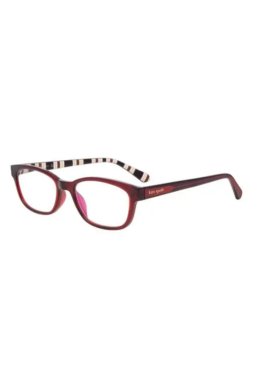 Kate Spade New York Joetta 50mm Rectangular Blue Light Blocking Glasses - Brown/blue As