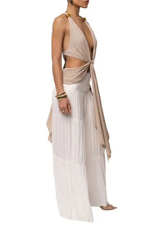 JLUXLABEL Tulum Drape Top - Beige