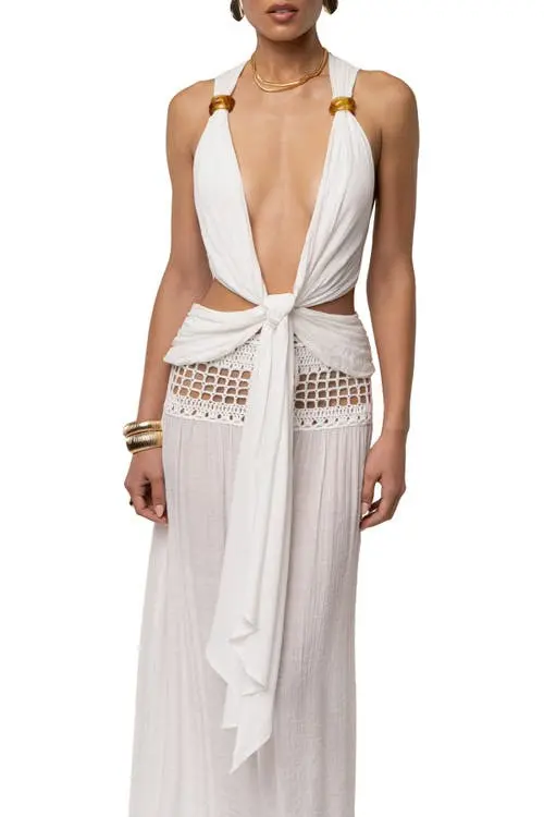 JLUXLABEL Tulum Drape Top - White
