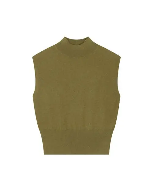 Mint Velvet Sleeveless High Neck Wool Blend Top