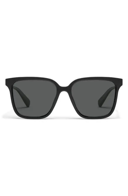 Quay Try Me 55mm Polarized Square Sunglasses - Black/smoke Polarized