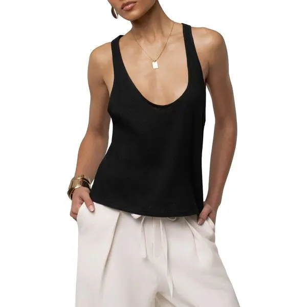 JLUXLABEL Classic Scoop Neck Tank - Black