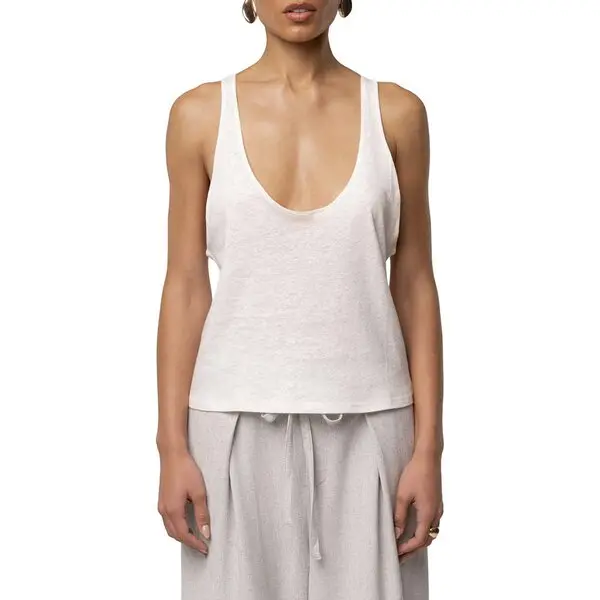 JLUXLABEL Classic Scoop Neck Tank - Ivory