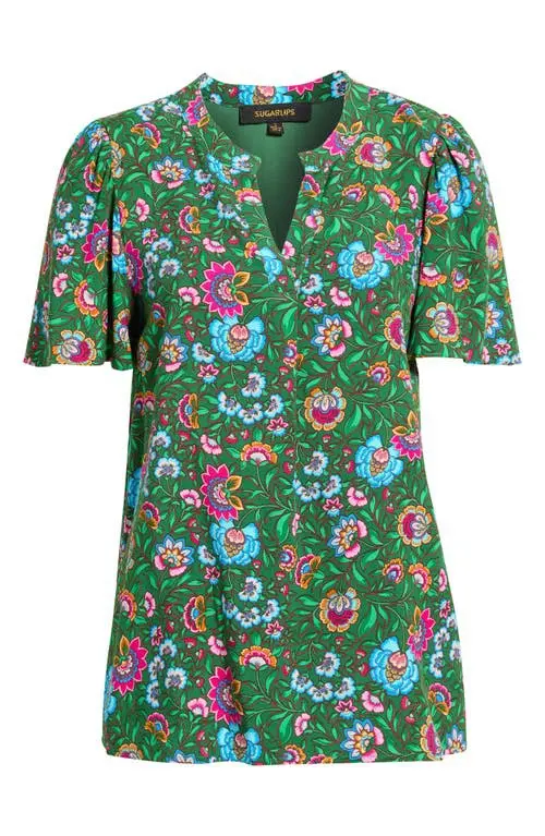 SUGARLIPS Mivie Floral Pleated Top