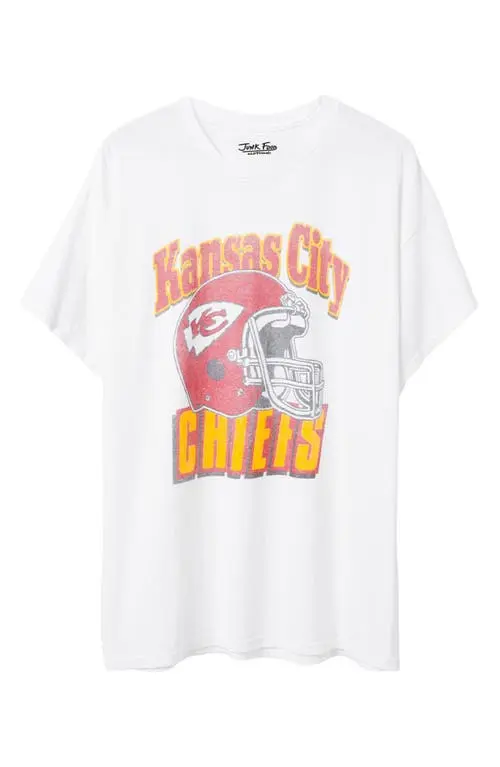 Junk Food Kansas City Chiefs Throwback Helmet Graphic T-shirt - White