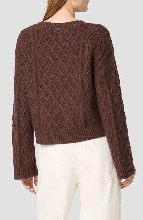 French Connection Wesley Cable Stitch Sweater - Cocoa Brown