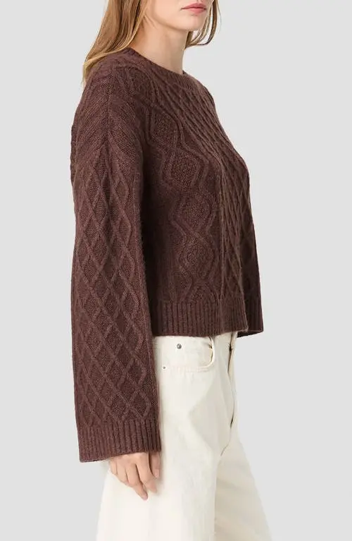 French Connection Wesley Cable Stitch Sweater - Cocoa Brown