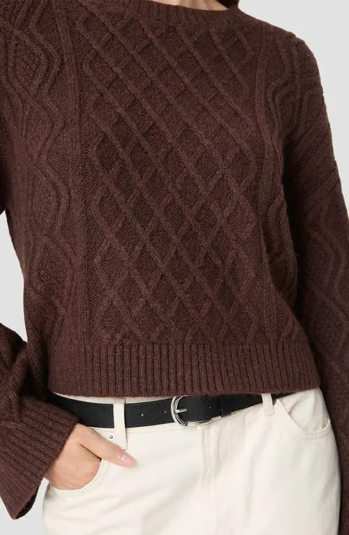 French Connection Wesley Cable Stitch Sweater - Cocoa Brown