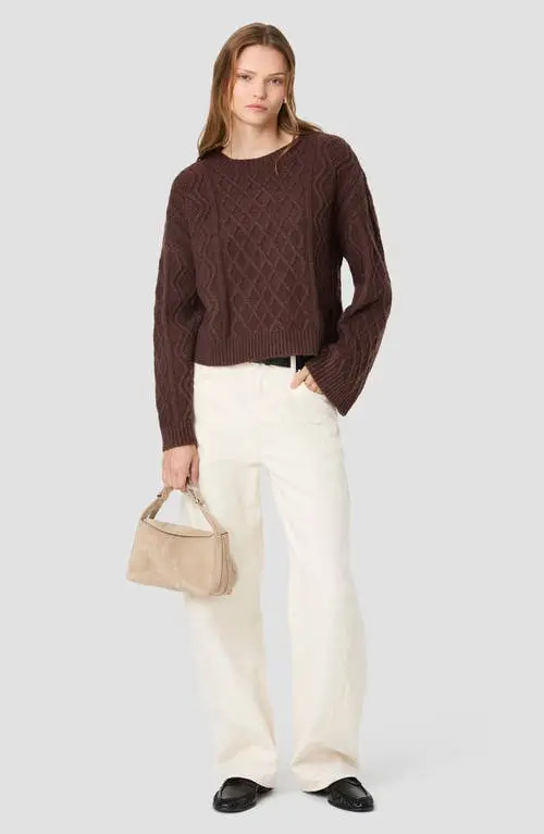 French Connection Wesley Cable Stitch Sweater - Cocoa Brown