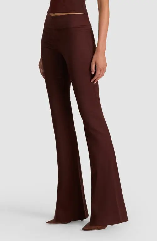 Alice + Olivia Olivia Satin Flare Wool Blend Pants