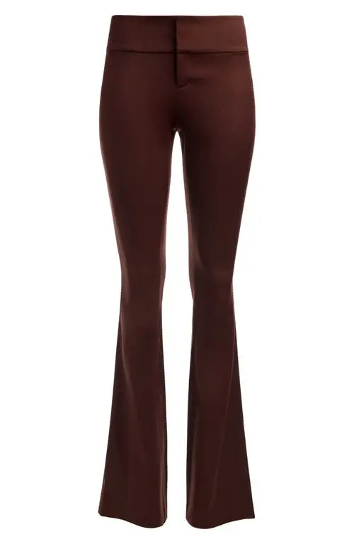 Alice + Olivia Satin Flare Wool Blend Pants
