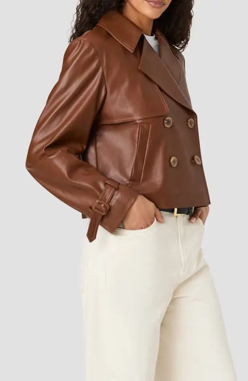 French Connection Porto Faux Leather Cropped Jacket